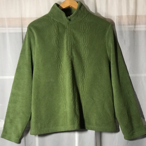 Basic Editions | Sweaters | Basic Editions Womens Quarter Zip Green ...